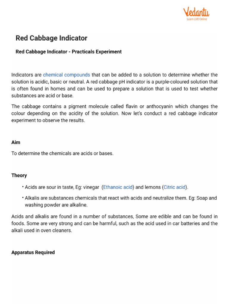 Red Cabbage Indicator | PDF