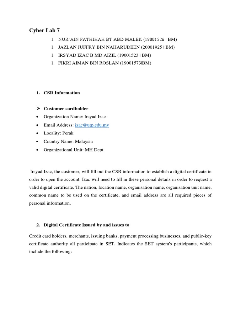 LAB7 | PDF | Encryption | Public Key Certificate