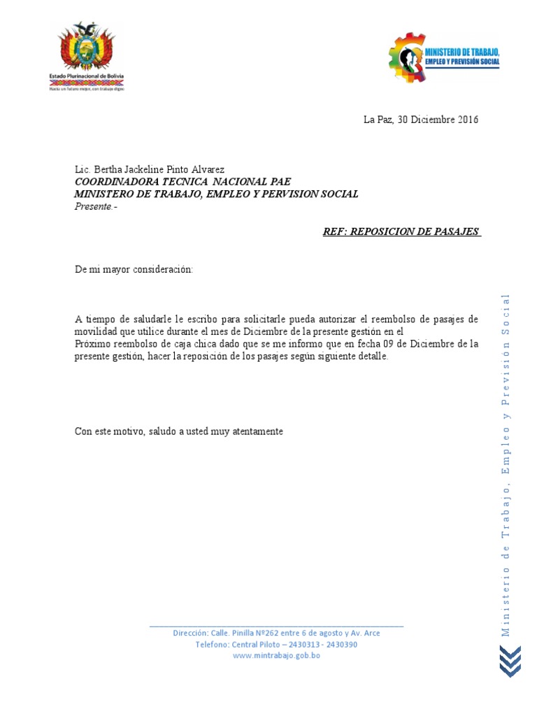 Carta para Pasajes | PDF