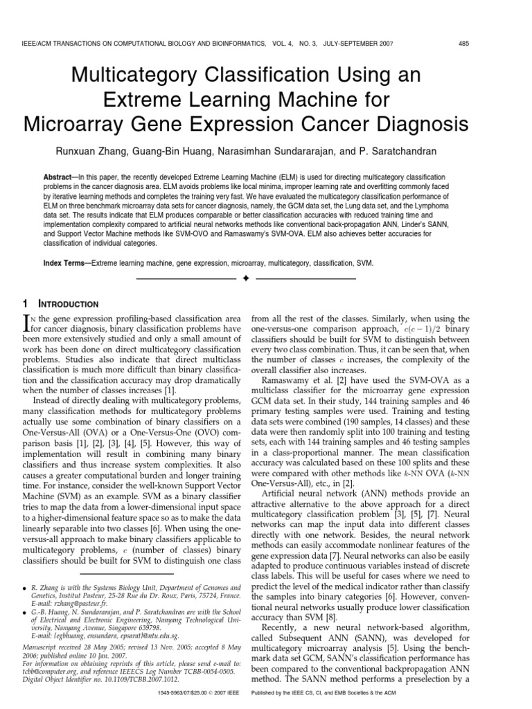 Run Xuan Zhang 2007 | PDF | Statistical Classification | Machine Learning