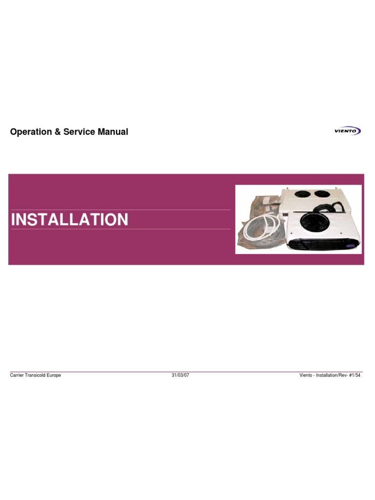 Installation: Operation & Service Manual | PDF | Equipment | Building Engineering