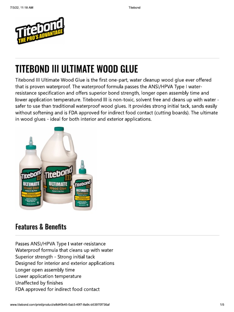 Titebond III Product | PDF