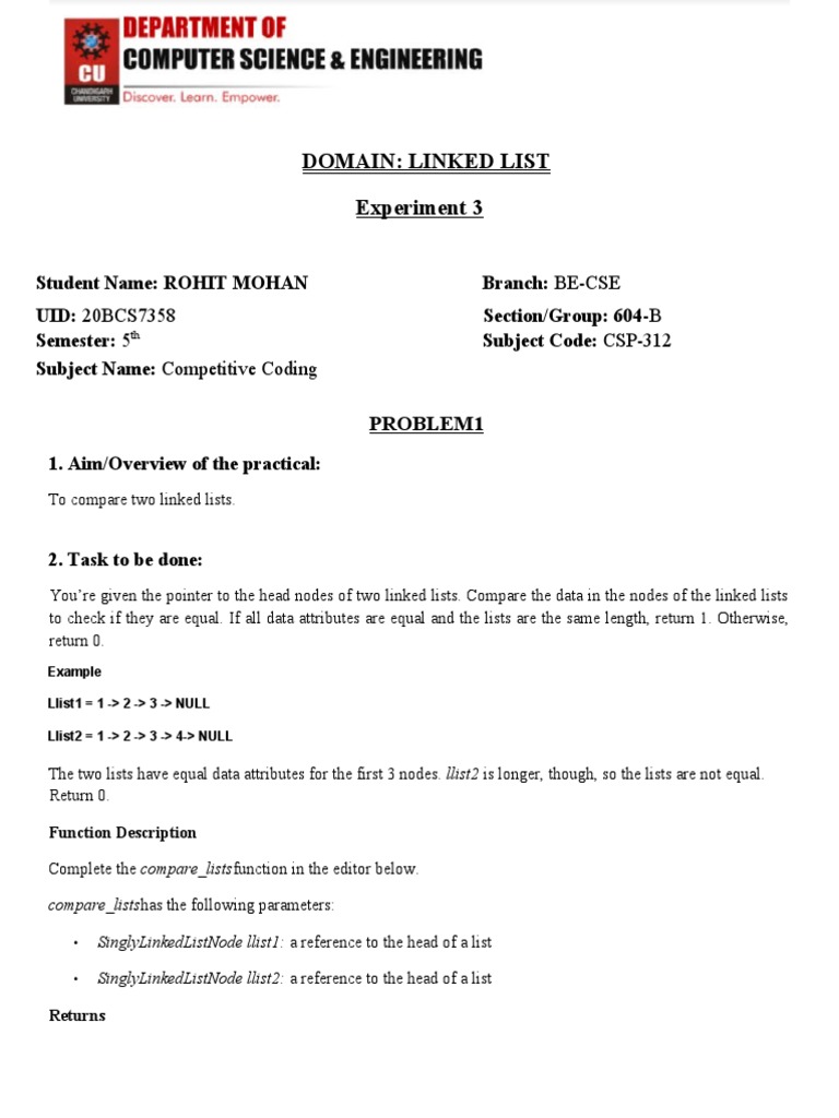 20bcs7358 Cc Exp3 Pdf Parameter Computer Programming Pointer 1852