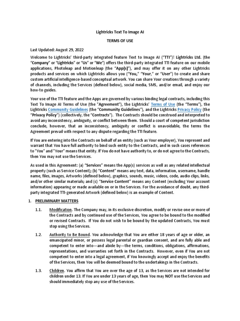 Text To Image Terms | PDF | Indemnity | Justice