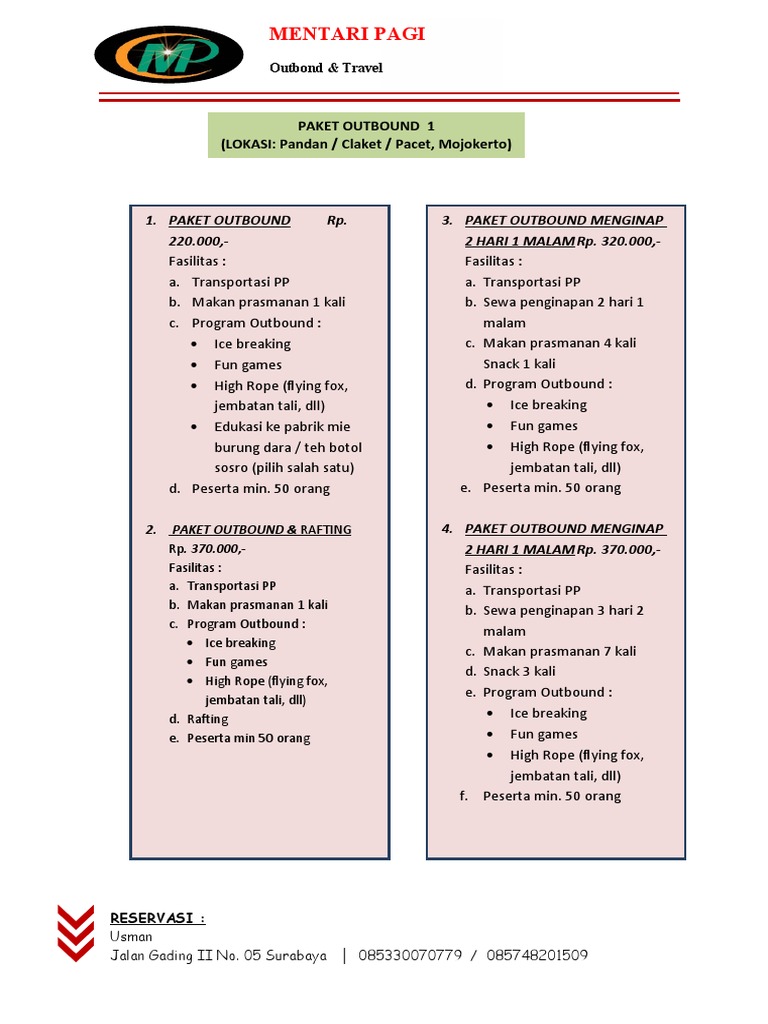 PROPOSAL Outbound Umum | PDF