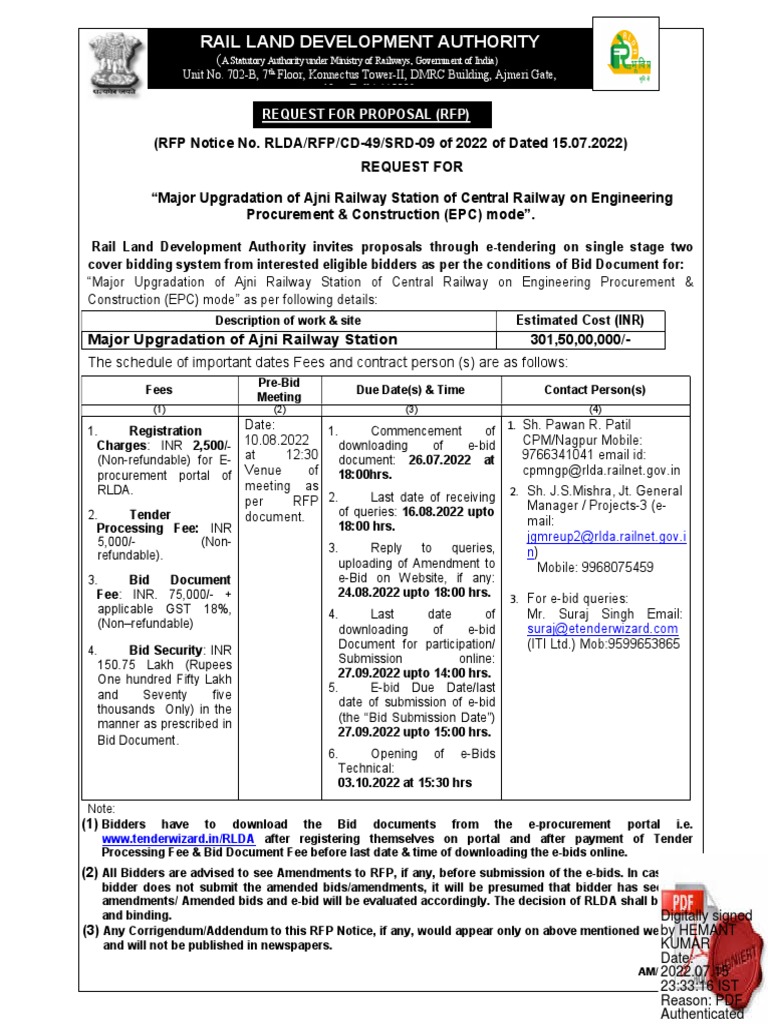 Nit FW | PDF | Request For Proposal | Procurement