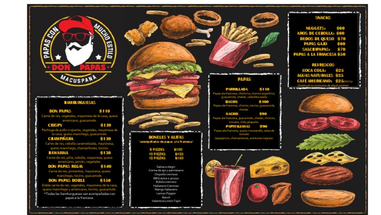 Don Papas Menu | PDF | Hamburguesas | Parilla