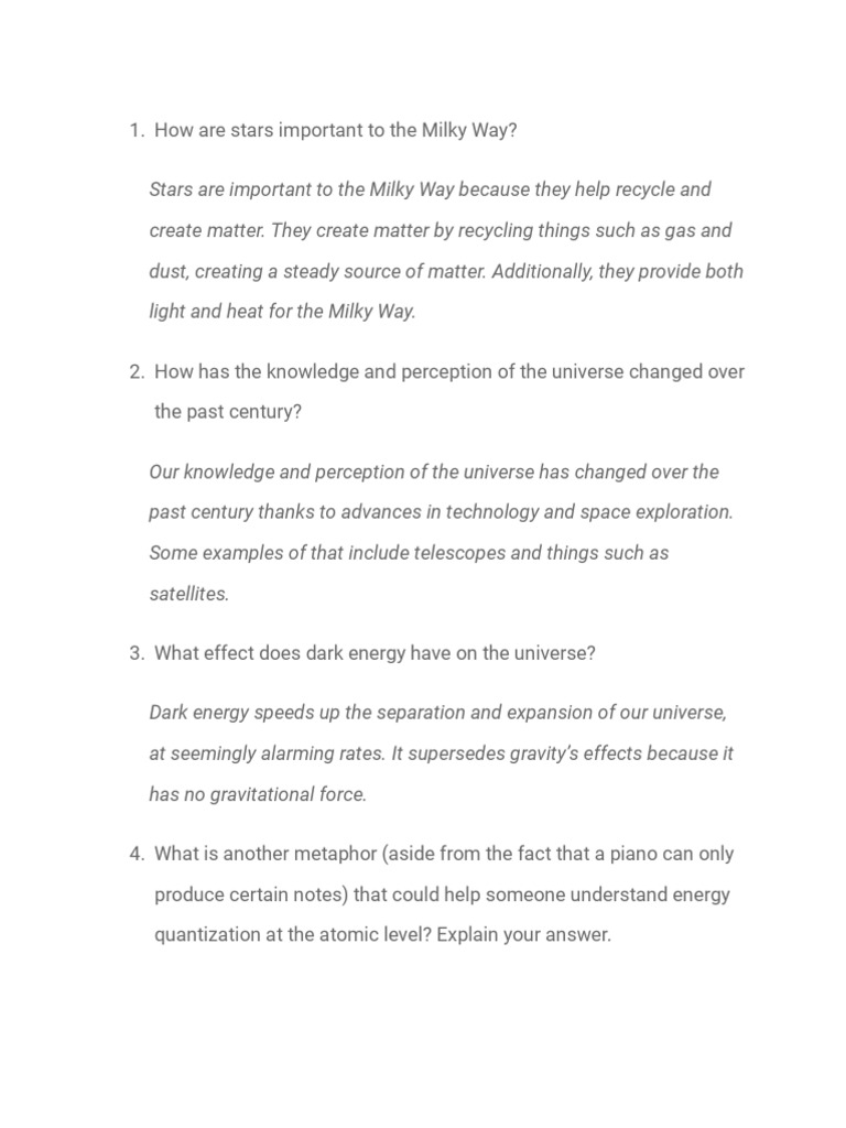 Astronomy Unit 1 Critical Thinking Questions | PDF