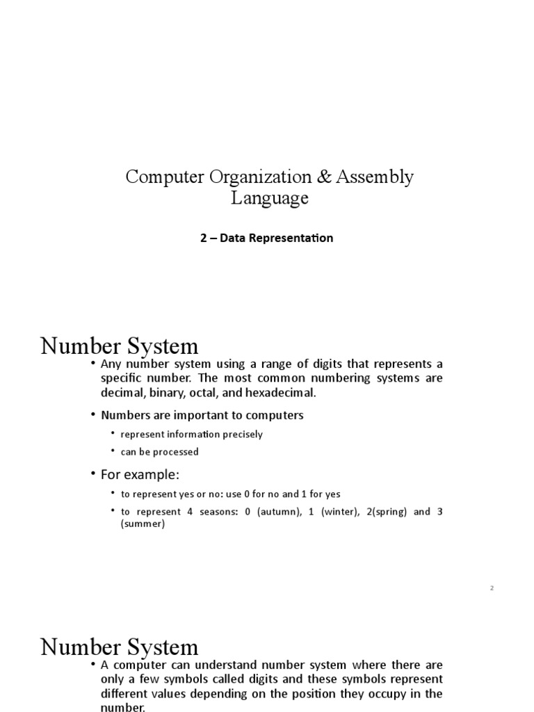 2 Data Representation | PDF | Ascii | Decimal