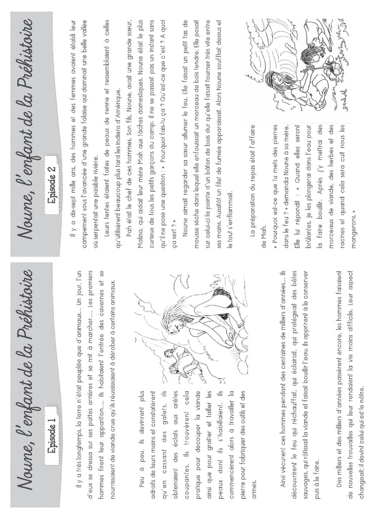 Noune L'enfant de La Préhistoire 3P | PDF
