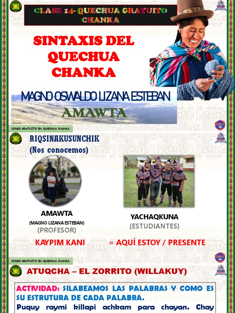 14 Clase - Quechua Chanka - Amawta Magno | PDF | Predicado (Gramática ...