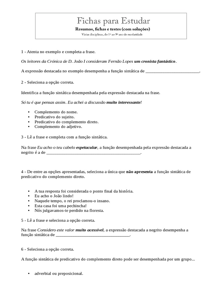 Desabilitar Funcoes Sintaticas 9o Ano