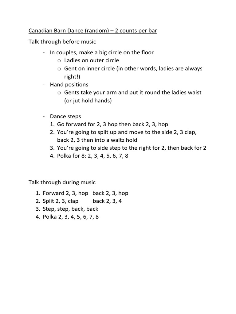 Canadian Barn Dance | PDF