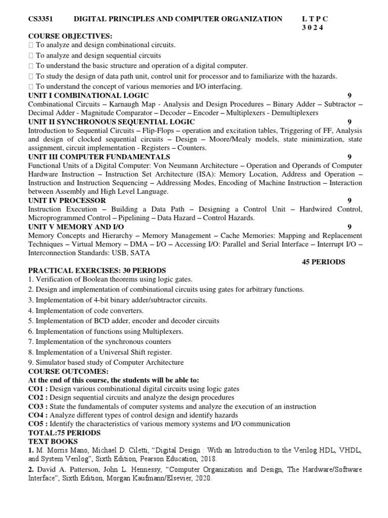 CS3351 DPCO Syllabus 2021R II Year AIDS | PDF | Central Processing Unit ... CS3351 DPCO Syllabus 2021R II Year AIDS | PDF | Central Processing Unit ...