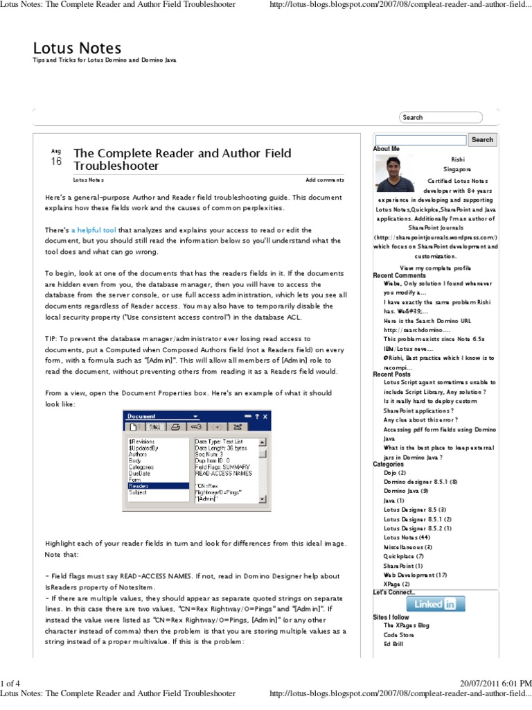 Reader Fields-The Complete Reader and Author Field Troubleshooter | PDF ...