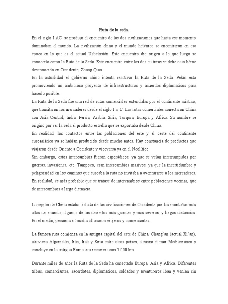 Ruta de La Seda | PDF | Ruta de la Seda | Eurasia