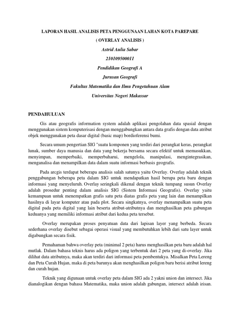 Astrid Aulia Sabar - Pend. Geografi A - Overlay Analisis | PDF