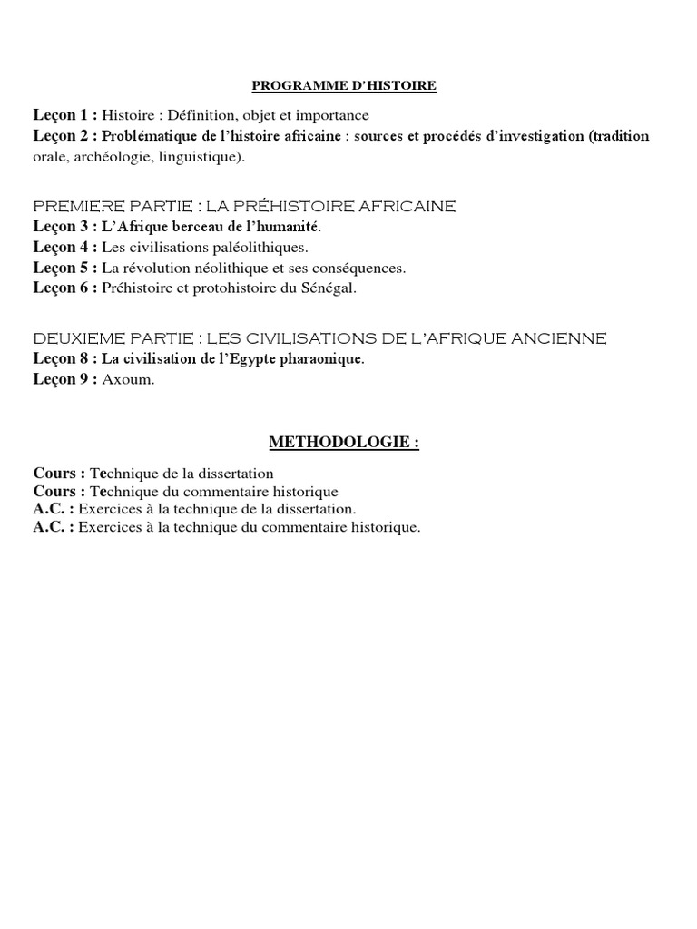 Fascicule LTICS Histoire 2nde 2021 | PDF | Néolithique | Égypte antique