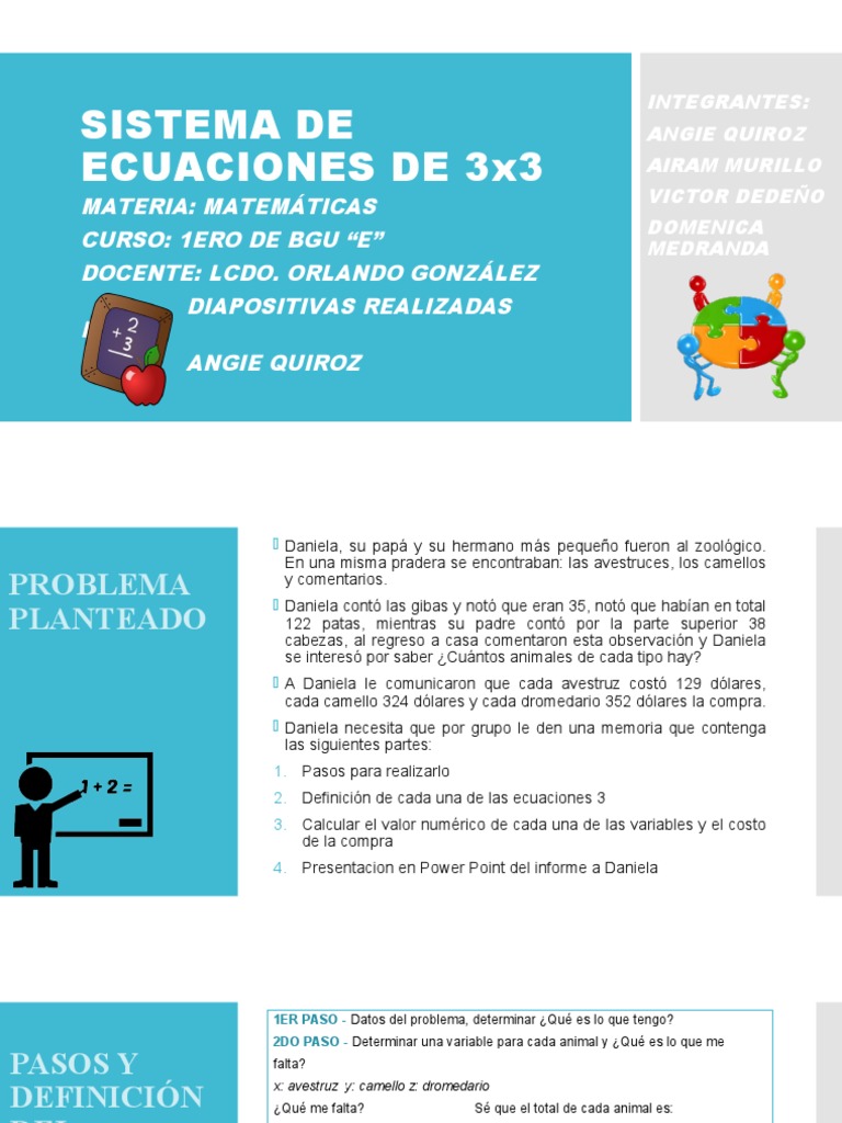 Sistema de Ecuaciones de 3x3 | PDF | Matemáticas