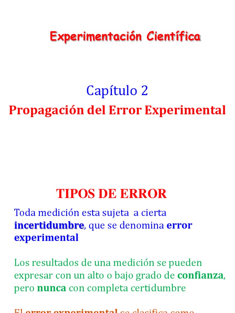 Propagacion Error Experimental | PDF | Medición | Exactitud y precisión
