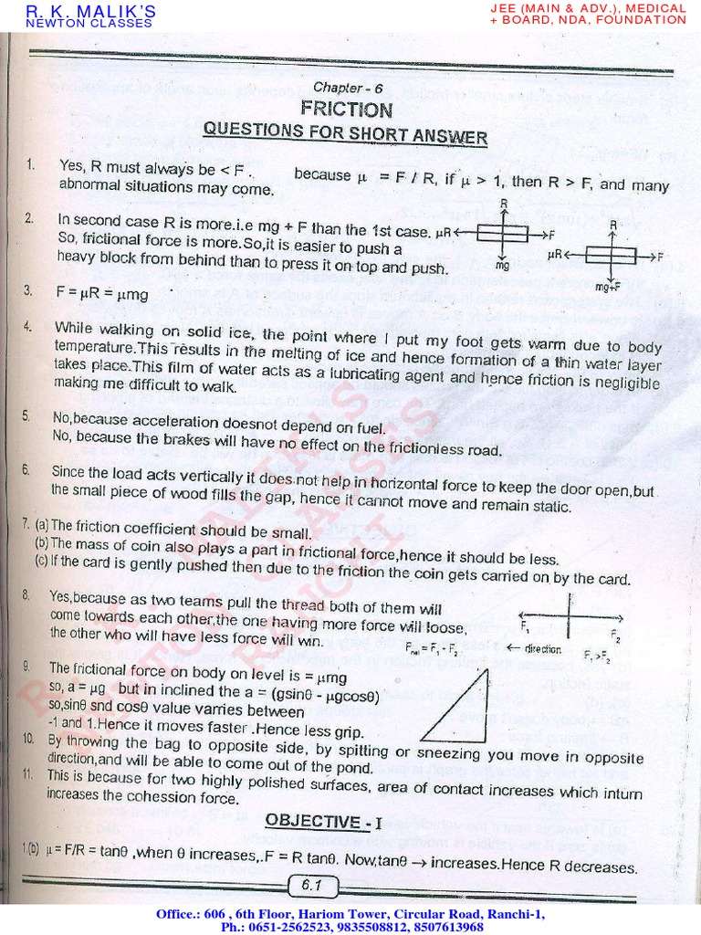Chapter 6 Friction | PDF