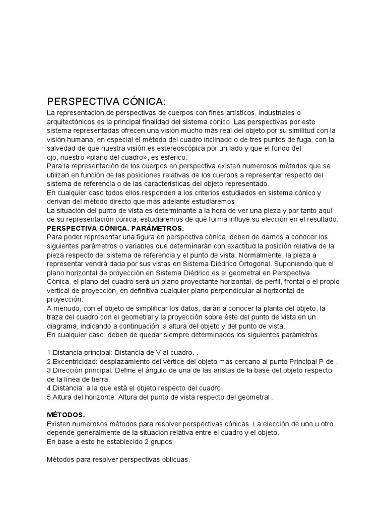 Perspectiva Cónica: Métodos y Tipos | PDF | Perspectiva (Gráfica ...