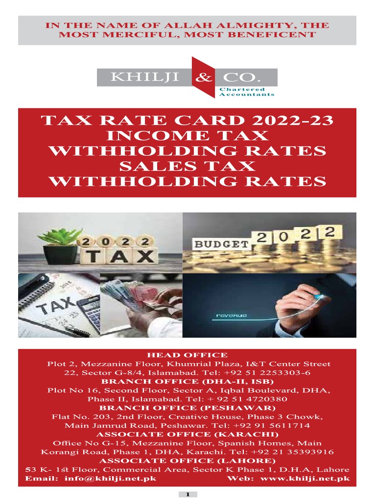 Khilji Co Rate Card 2021 22 | PDF | Taxes | Dividend