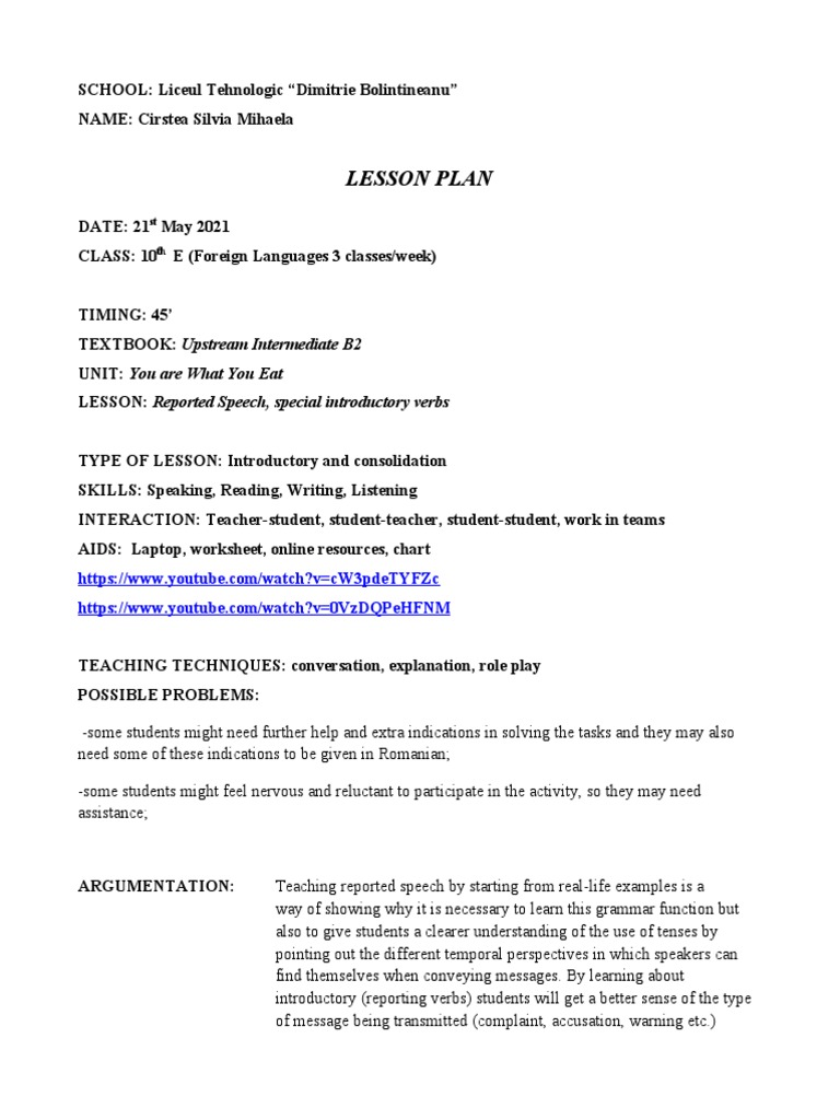 Lesson Plan 10 E | PDF | Grammar | Linguistics