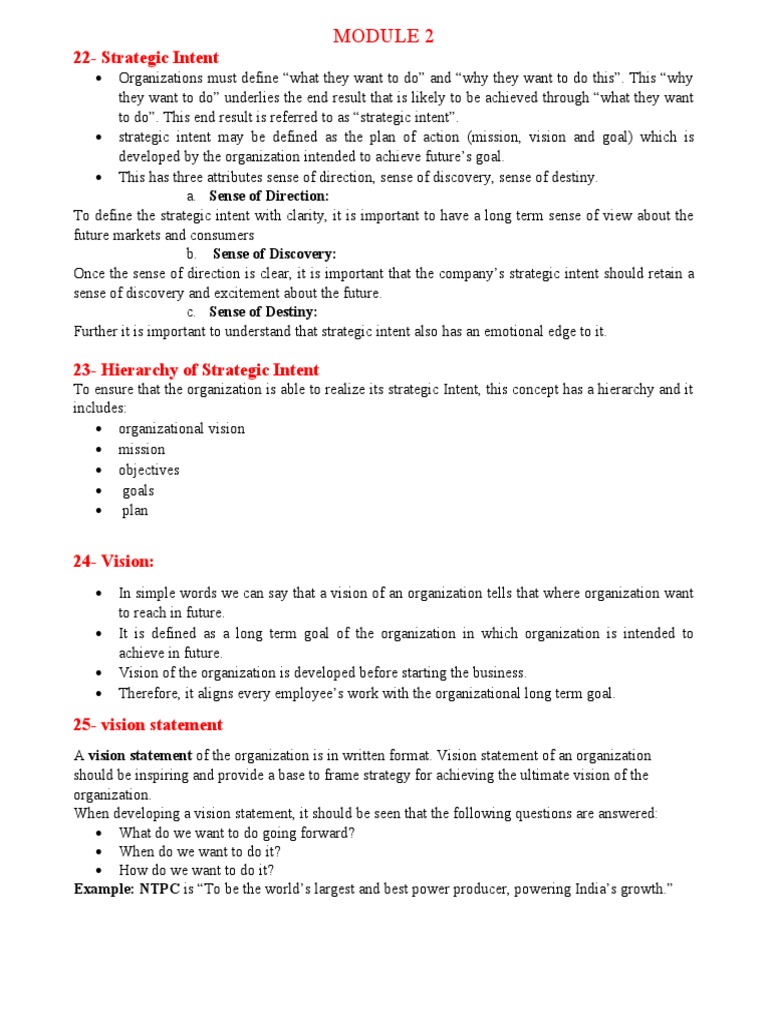 Module 2 Strategic Management | PDF | Strategic Planning | Goal