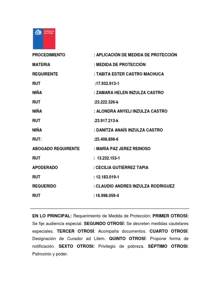 Modelo Medida de Protección | PDF | Adopción | Derechos de los niños