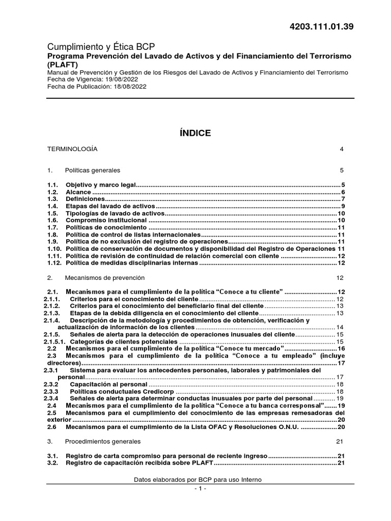 4203.111.01 Manual de Prevención y Gestión de Riesgos LAFT Publicado ...