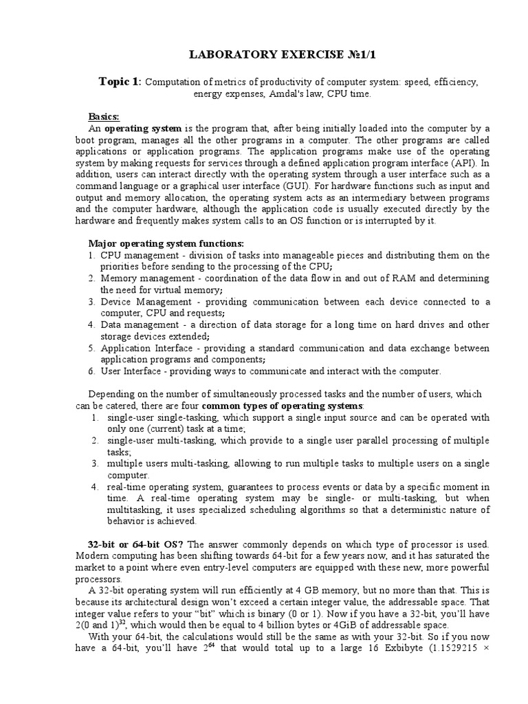 Practical Work 1 | PDF | Operating System | 64 Bit Computing