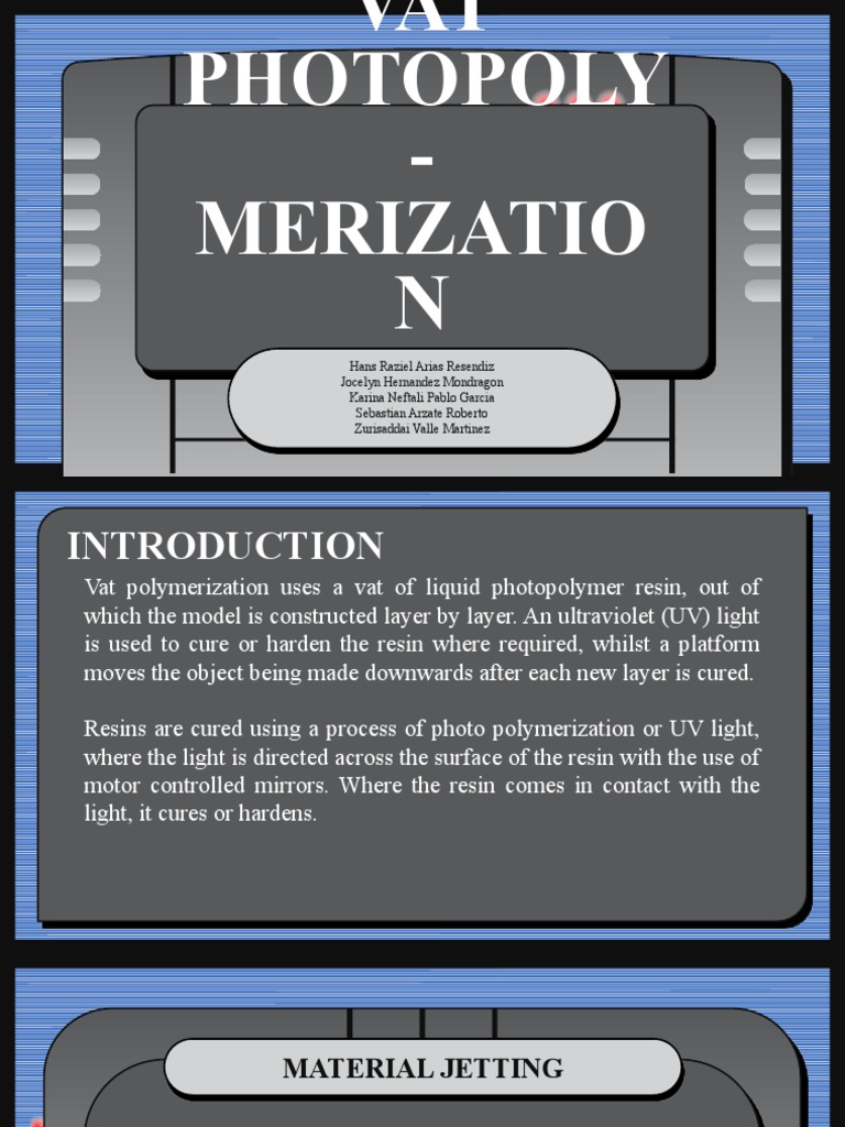 Vat Photopolymerization | PDF | 3 D Printing | Industrial Processes
