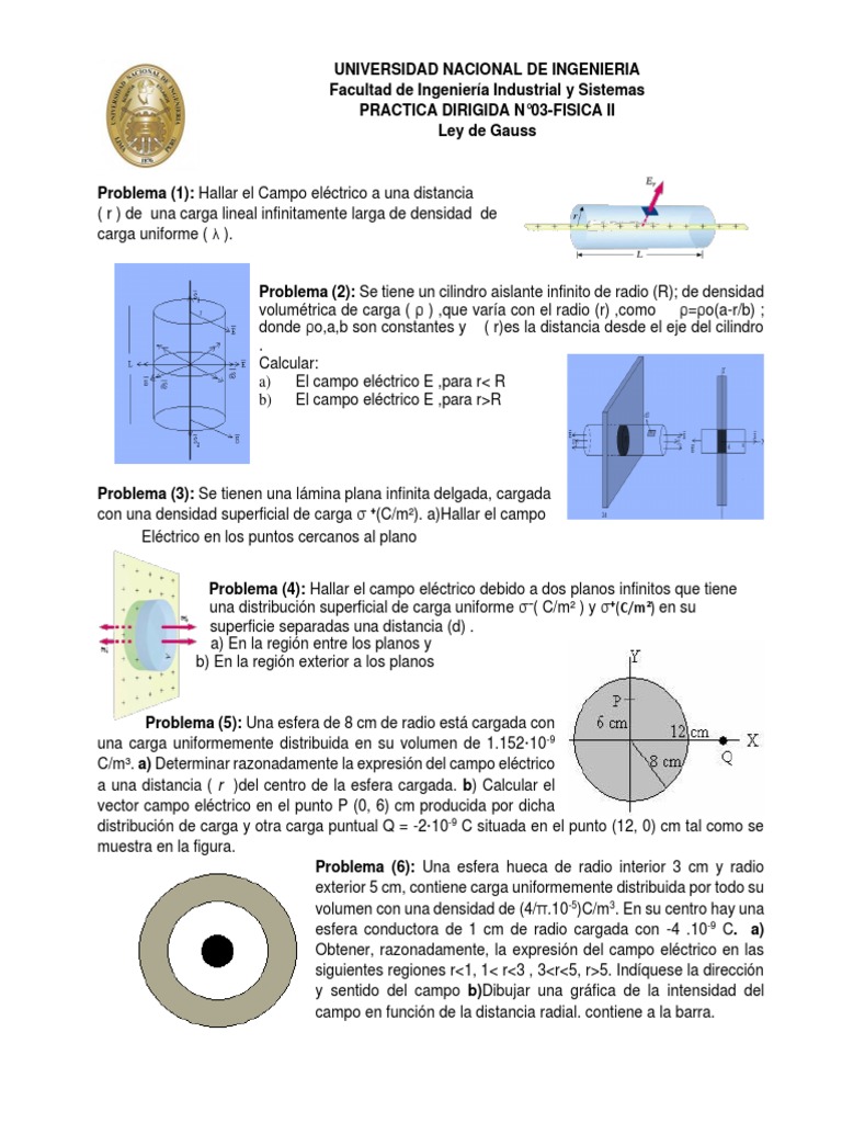 Practica Dirigida N°03 Fisica Ii | PDF | Campo eléctrico | Densidad