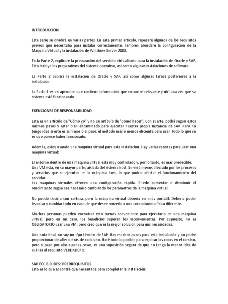 Sap Ides Ecc6.0 Ehp7 | PDF | Dirección IP | Máquina virtual
