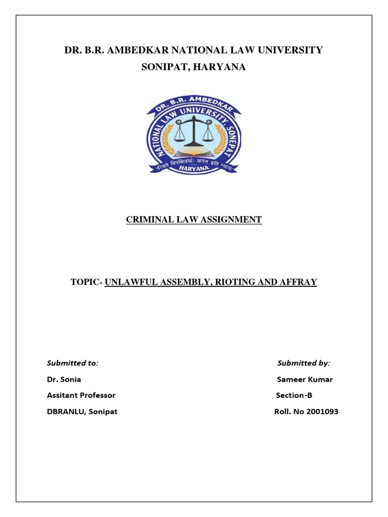 Ipc Assignment | PDF | Riot | Crimes