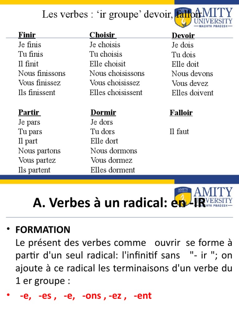 Les Verbes Ir Groupe' | PDF | Verbe | Nombre grammatical