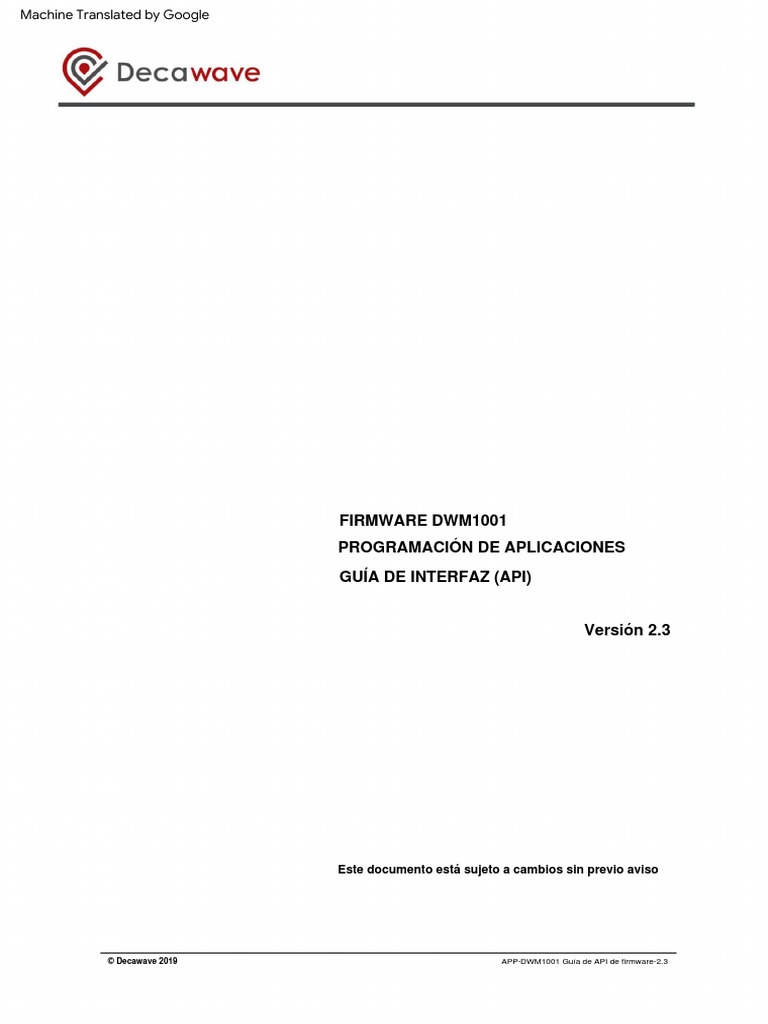 Dwm1001 API Guide | PDF | Software | Software de la aplicacion