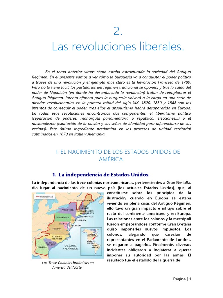 Tema 2 Revoluciones Liberales y Nacionalismo | PDF | Napoleón | Primer ...