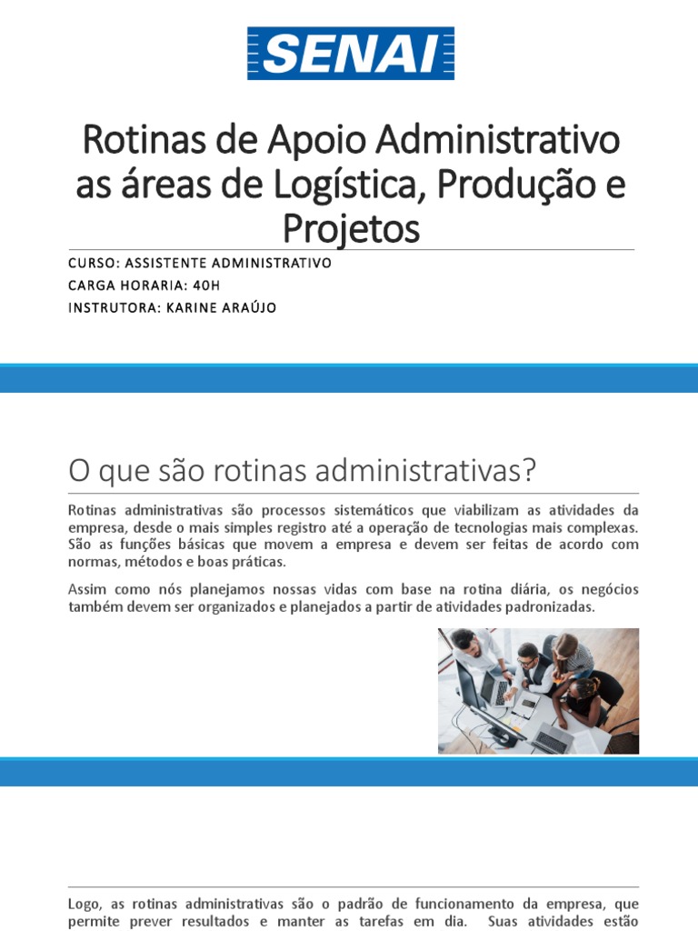 Rotinas de Apoio Administrativo | PDF | Cadeia de suprimentos | Logística