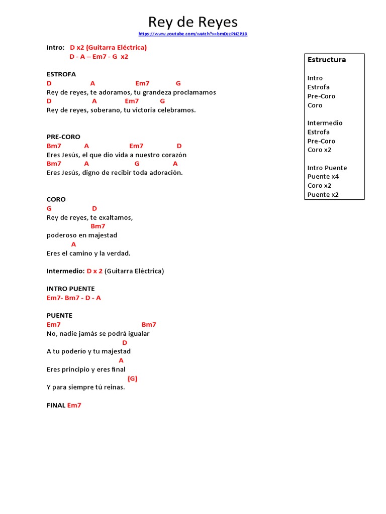 Rey de Reyes en D Marco Barrientos | PDF