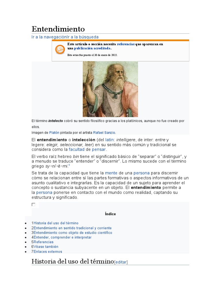 Entendimiento | PDF | Comprensión | Metafísica