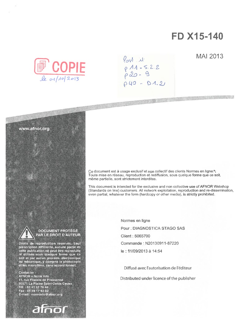 FD X15-140 - 2013 | PDF