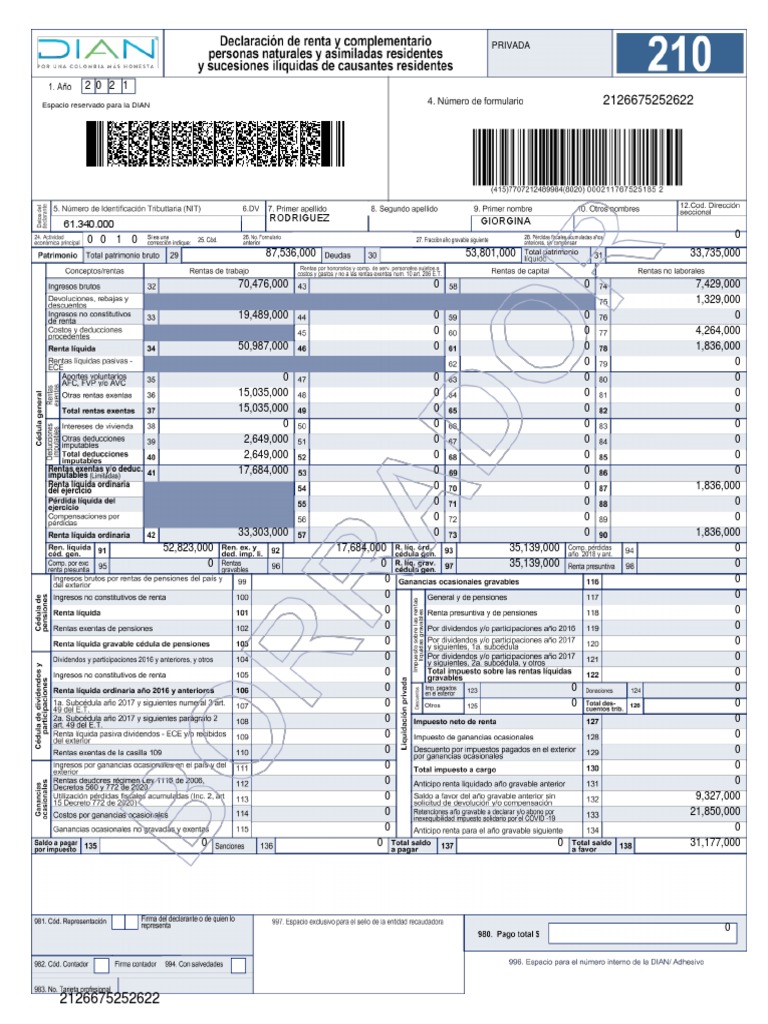 Formulario 210 | PDF | Impuestos