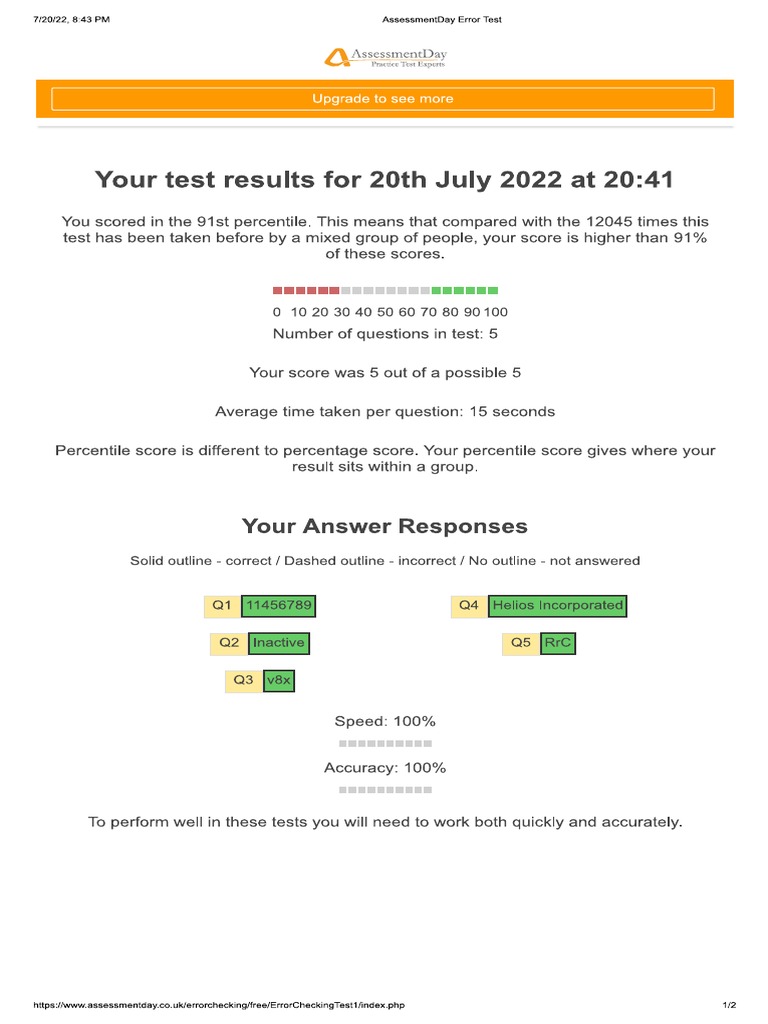 Assessment Day Test | PDF