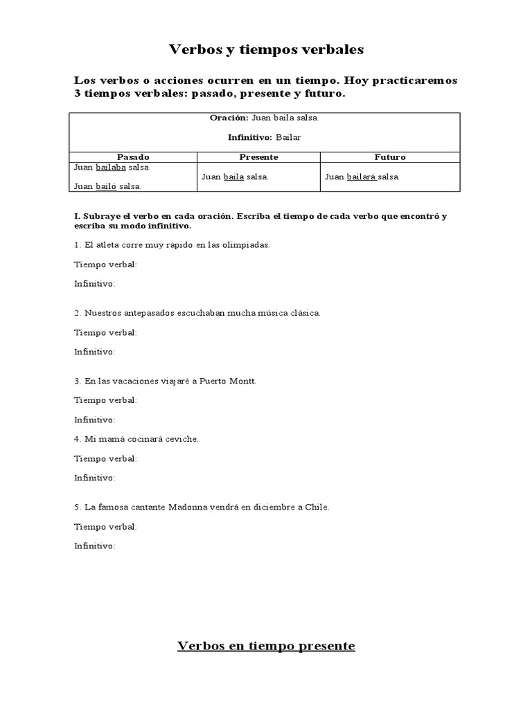 Verbos y Tiempos Verbales | PDF | Verbo | Conjugación gramatical