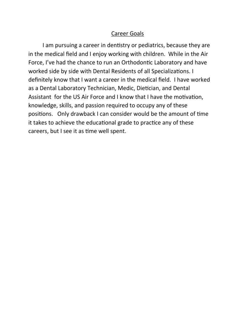 Career Goals | PDF | Career & Growth