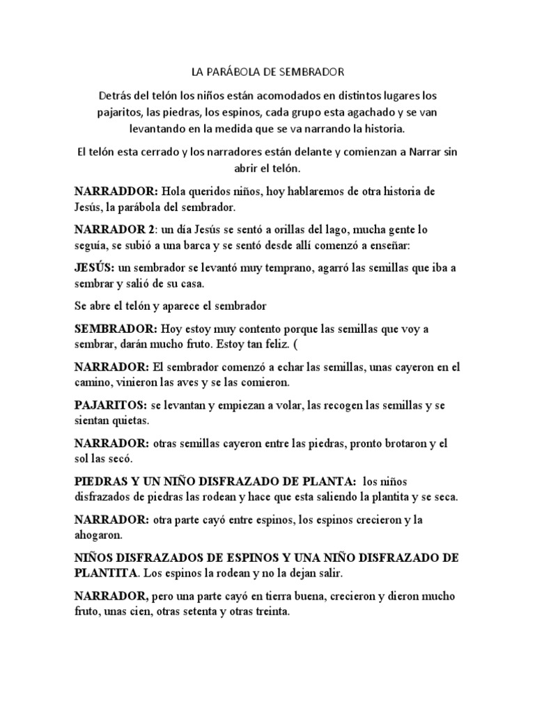 La Parábola de Sembrador | PDF