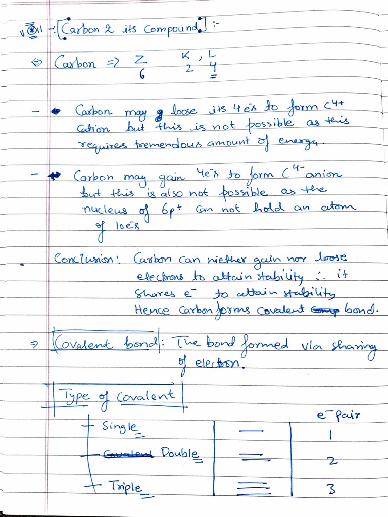 Carbon Compounds and Hydrocarbons Notes | PDF | Carbon Compounds ...