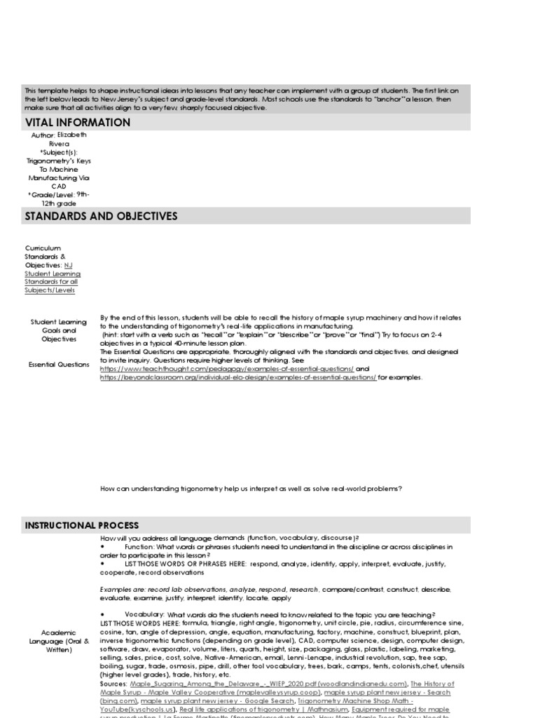 Lesson Plan 5 Trigonometry 1 | PDF | Educational Assessment
